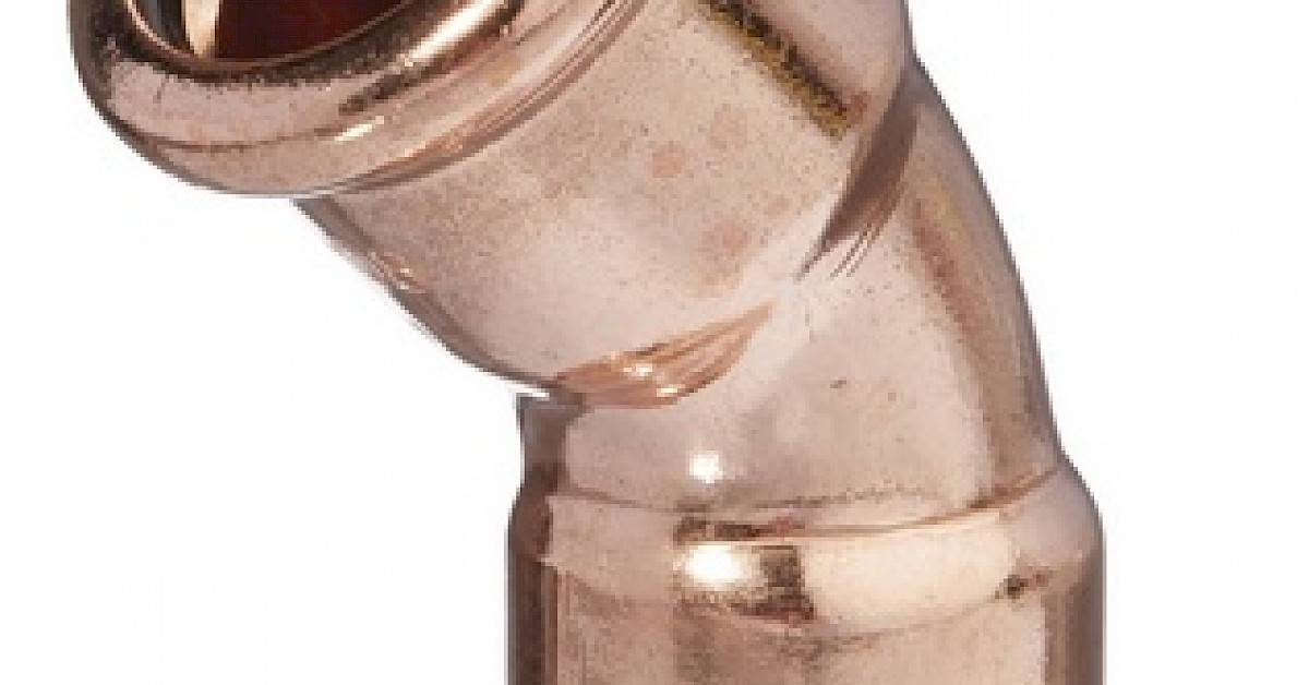 Perskoppeling koper bocht 45° ff Ø22