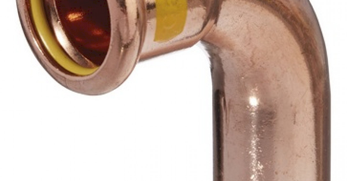 Persfitting koper gas bocht 90° mf Ø22