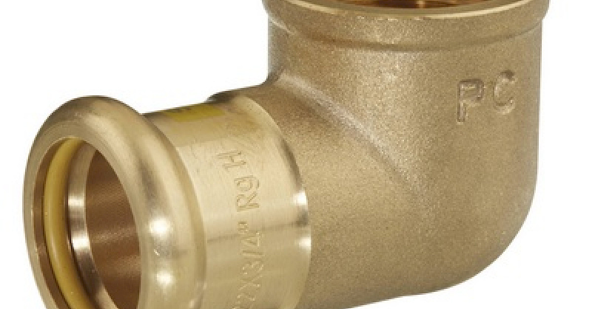 Persfitting koper gas bocht 90° Ø28x4/4" binnendraad