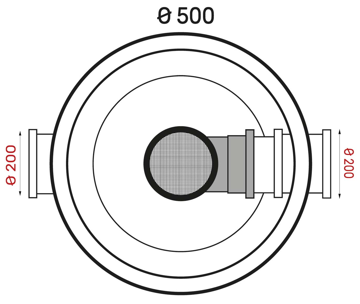 PVC regenwaterfilterput met t-filterstuk / PVC inspectieput / PVC ...