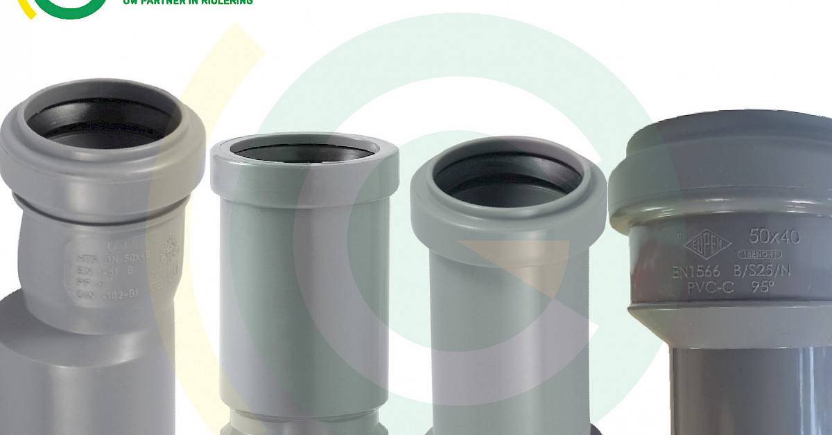 PVC binnenriolering/sanitair verloopstuk/reductie rubberring Benor gekeurd