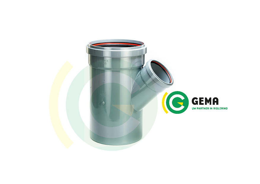 PVC riool grijs T-stuk of Y-stuk 45°-SN4-Benor gekeurd