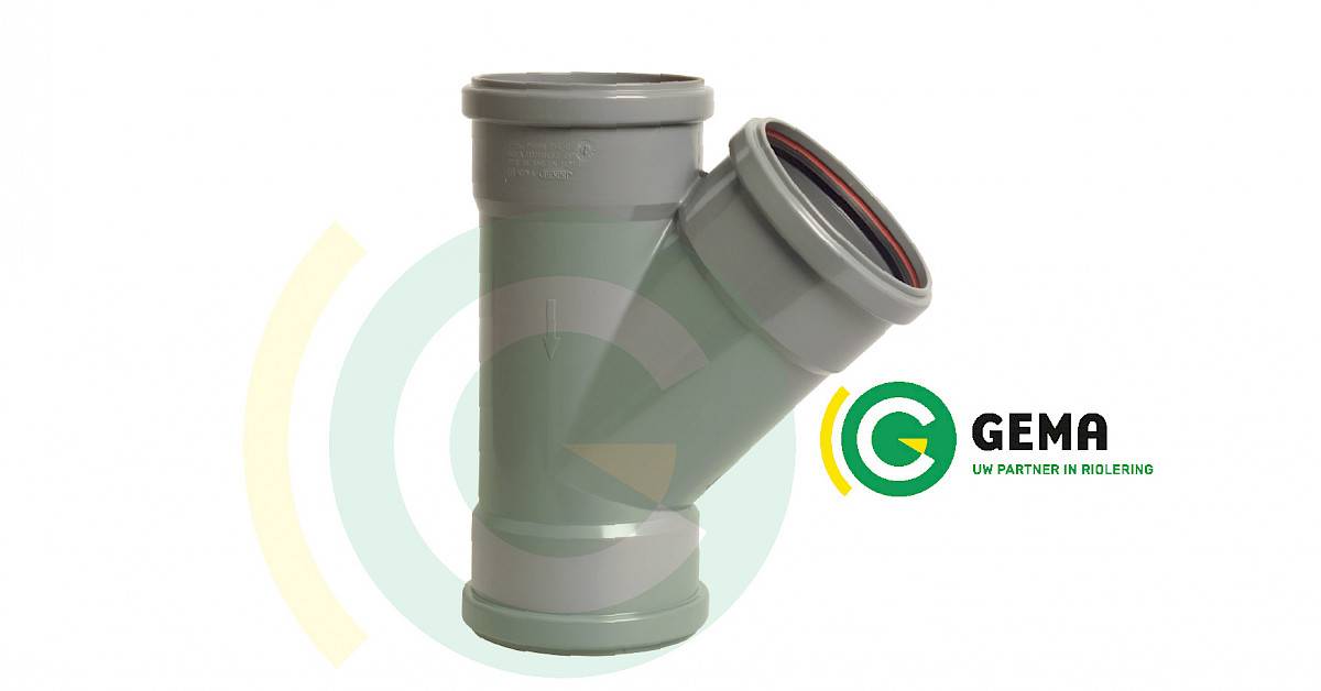 PVC riool grijs T-stuk of Y-stuk 45°-SN4-Benor gekeurd