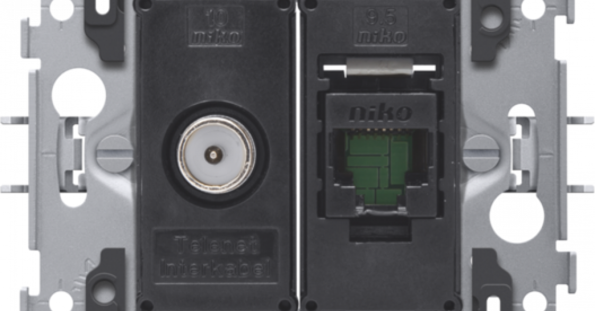 Niko sokkel coax + rj45 utp (Nr.: NIK170-65158)