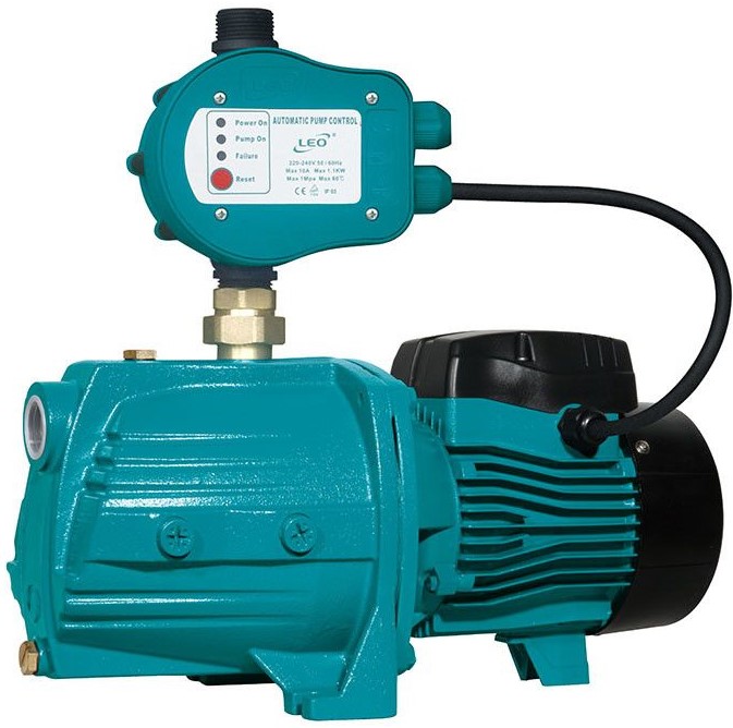 LEO AJm90 PC Gietijzeren JET-pomp 1.2 PK 3,9 m³/h presscontrol