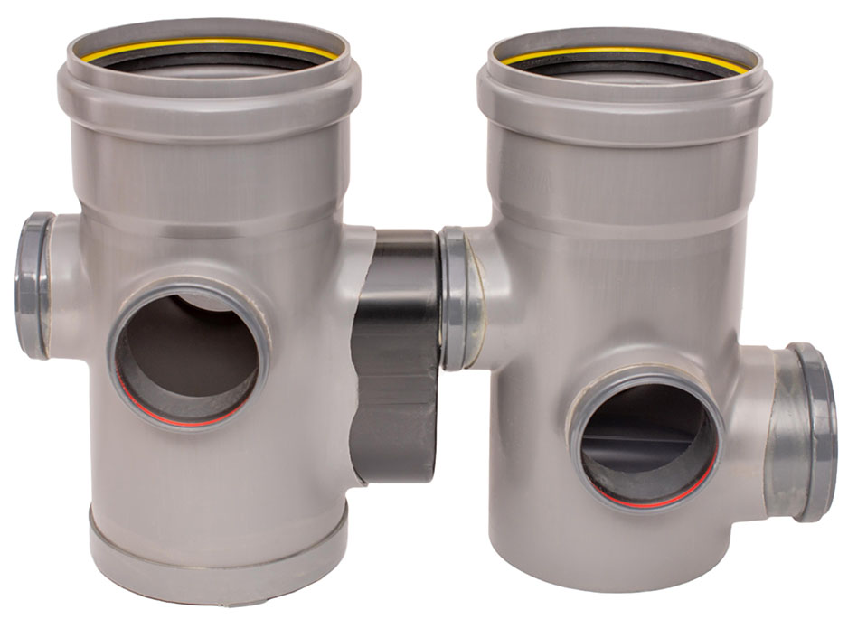 Gema PVC dubbele sifonput Ø315mm / 1 X sifon Ø125 mm +1 X Ø160mm + 5 X ...