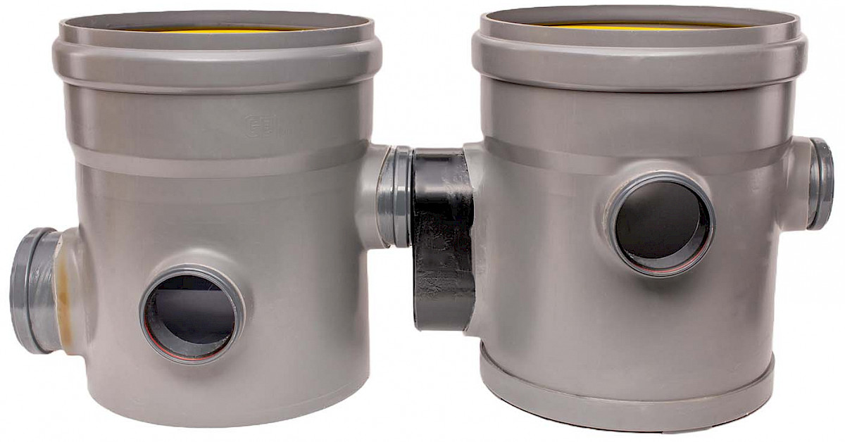 PVC dubbele sifonput/toezichtput/PVC inspectieput/PVC nazichtput/Benor ...