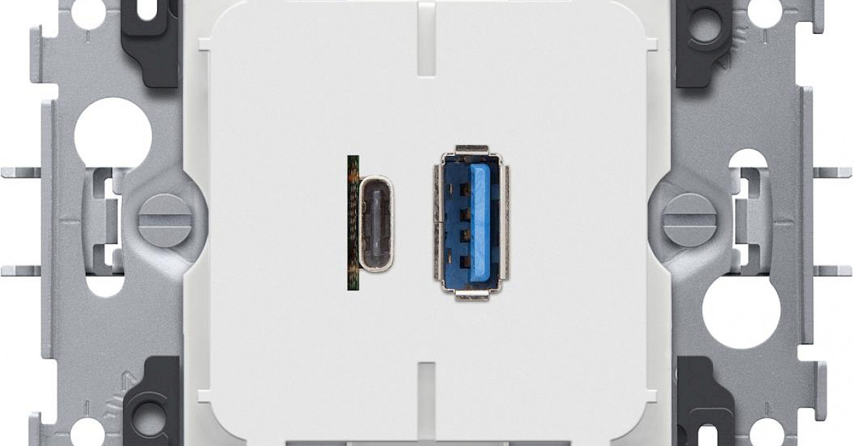 Niko dual smart usb-a en usb-c lader 3,5a klauwbevestiging (Nr.: NIK420 ...