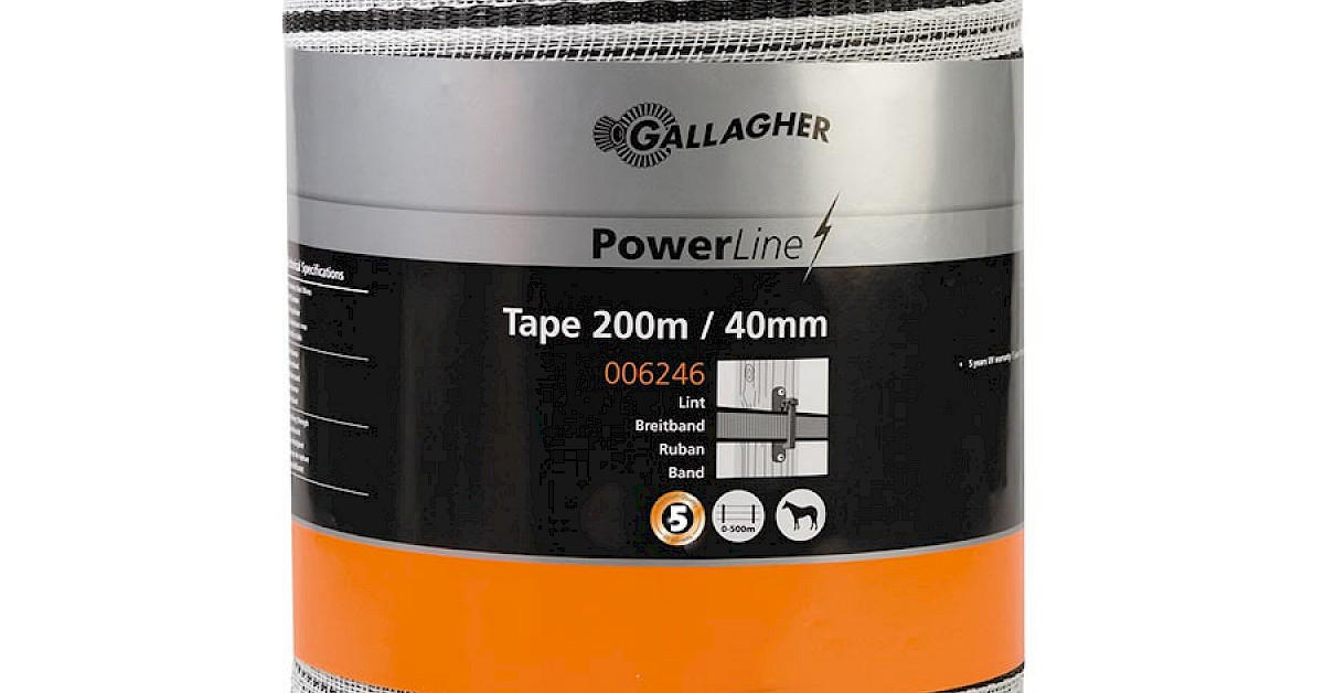 Gallagher Powerline lint 40mm wit 200m (Nr.: GAL006246)