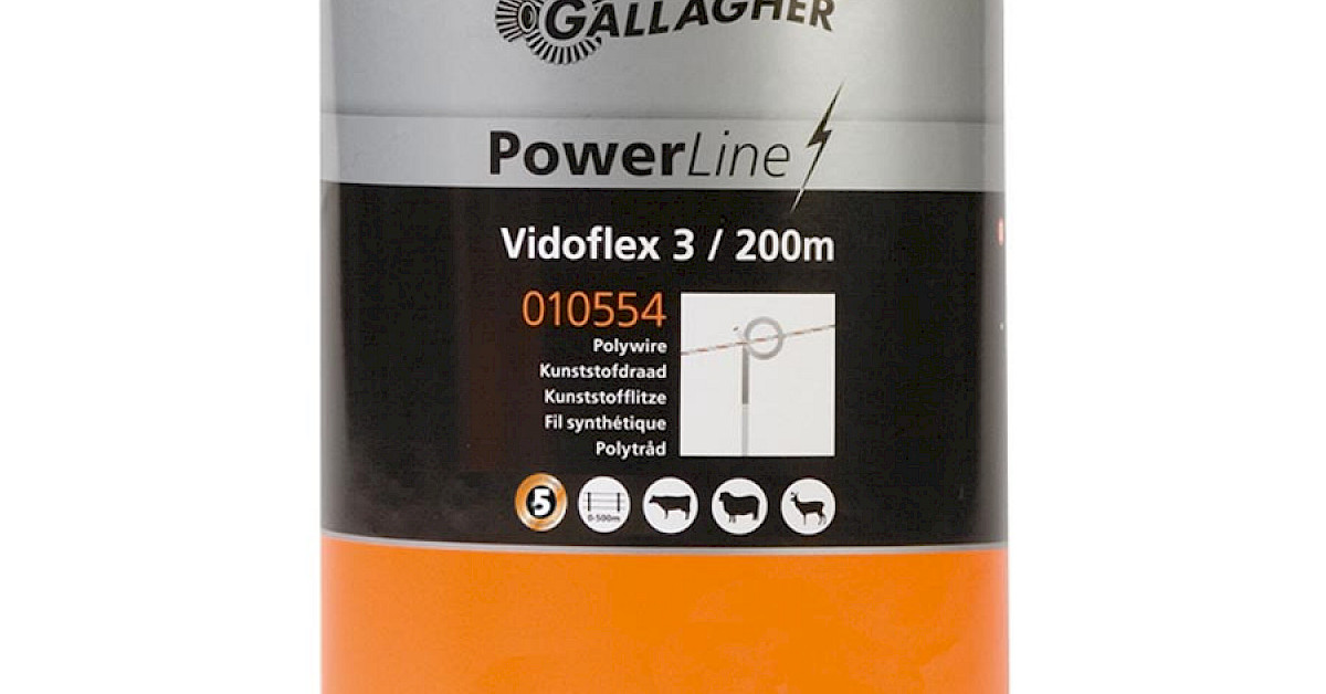 Gallagher Vidoflex 3 powerline wit 200m (Nr.: GAL010554)