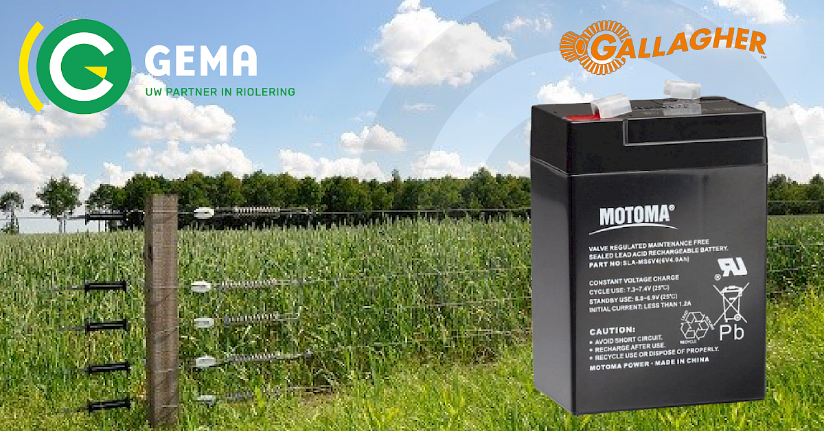 Gallagher batterij 6v 4ah voor s10, s16, s20 (Nr.: GAL075188)