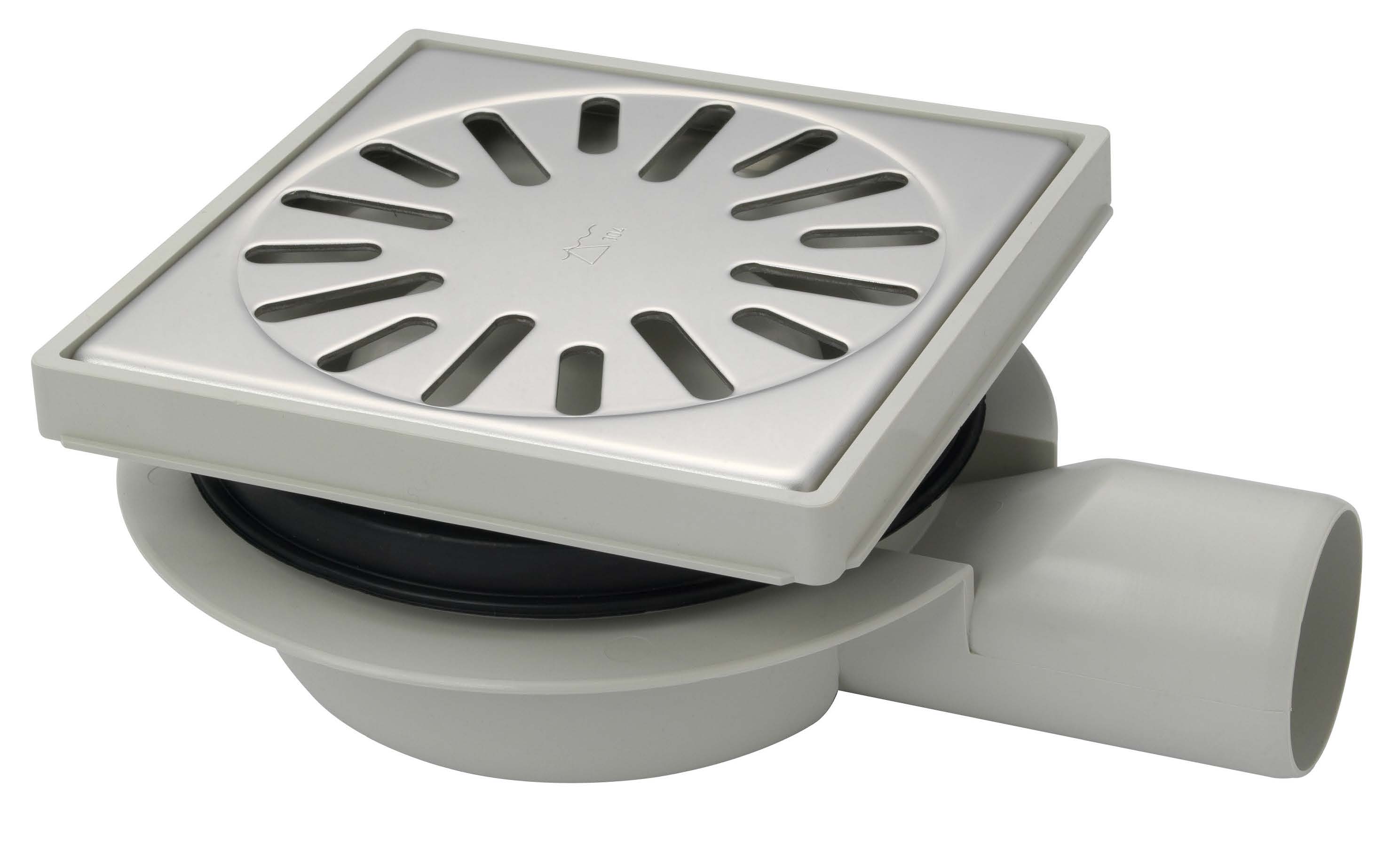Aluminium klokrooster met zijuitlaat 10x10 - Gema bv